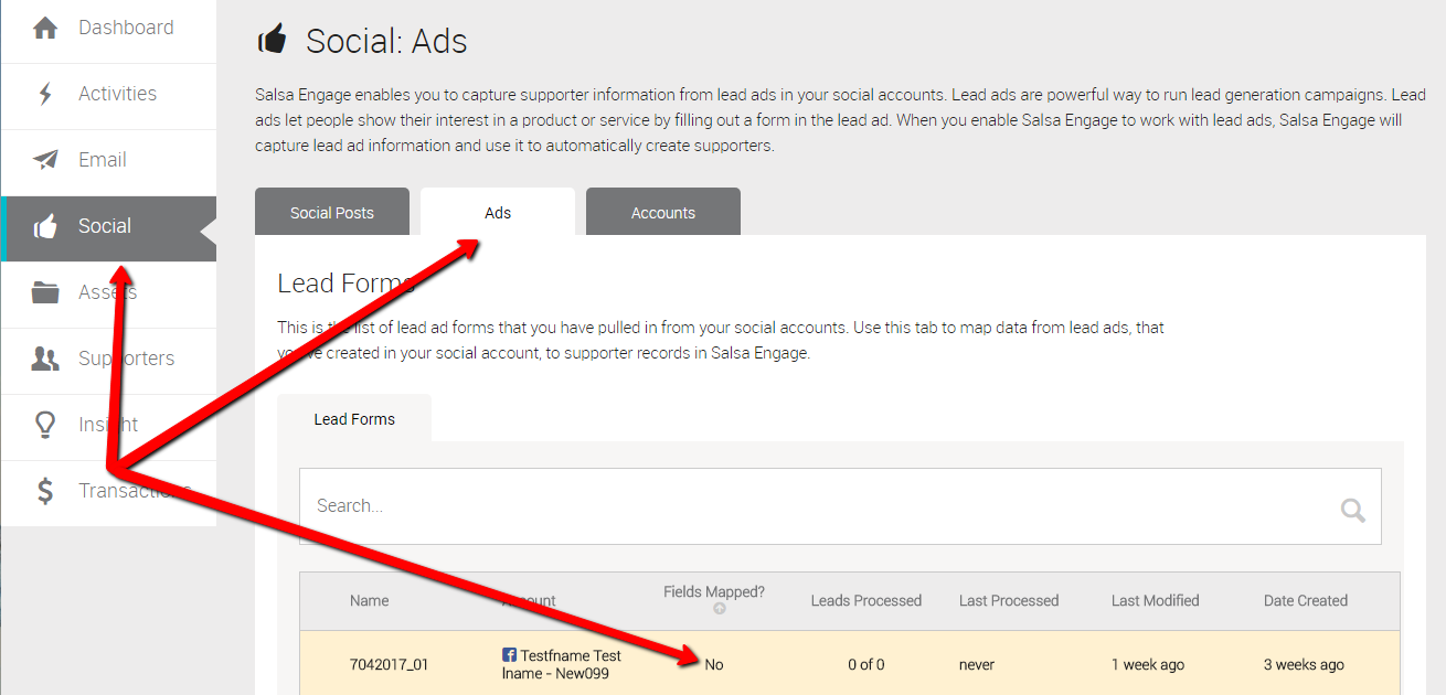 Lead Ads - Capture Supporter Information – Salsa Knowledgebase