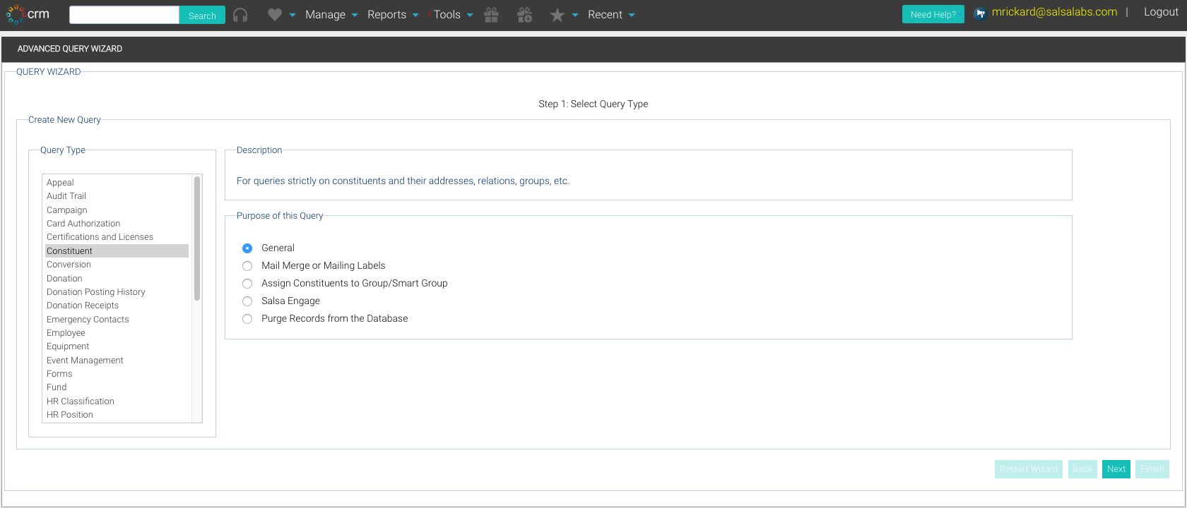 Advanced Query Wizard (AQW) Overview – Salsa Knowledgebase